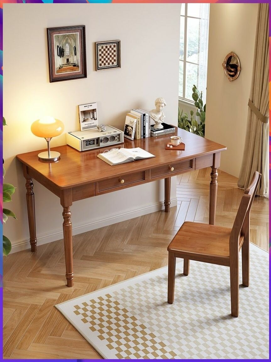 Эксклюзивный письменный стол из американского массива в светлых тонах80*75*60