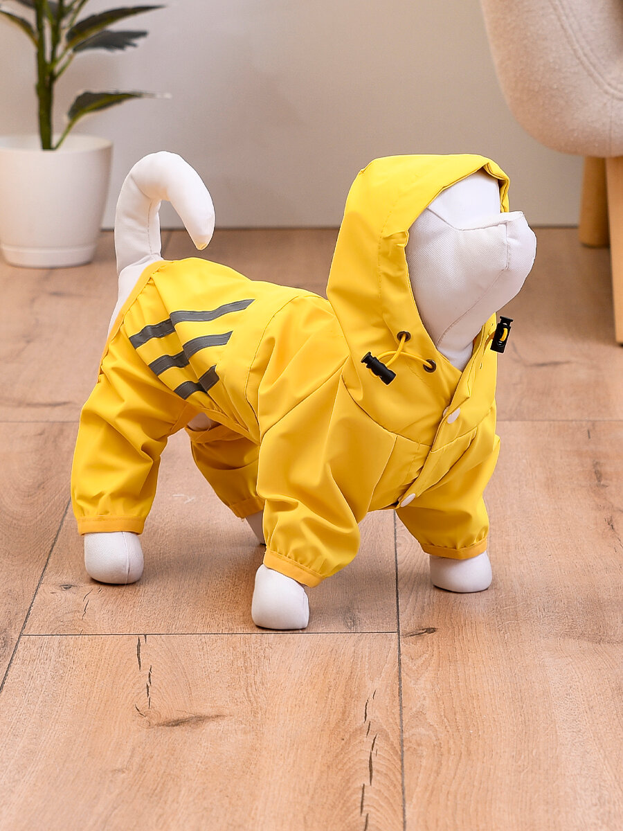 PETSHOP Дождевик для собак с капюшоном “Мотылёк”, жёлтый, размер L