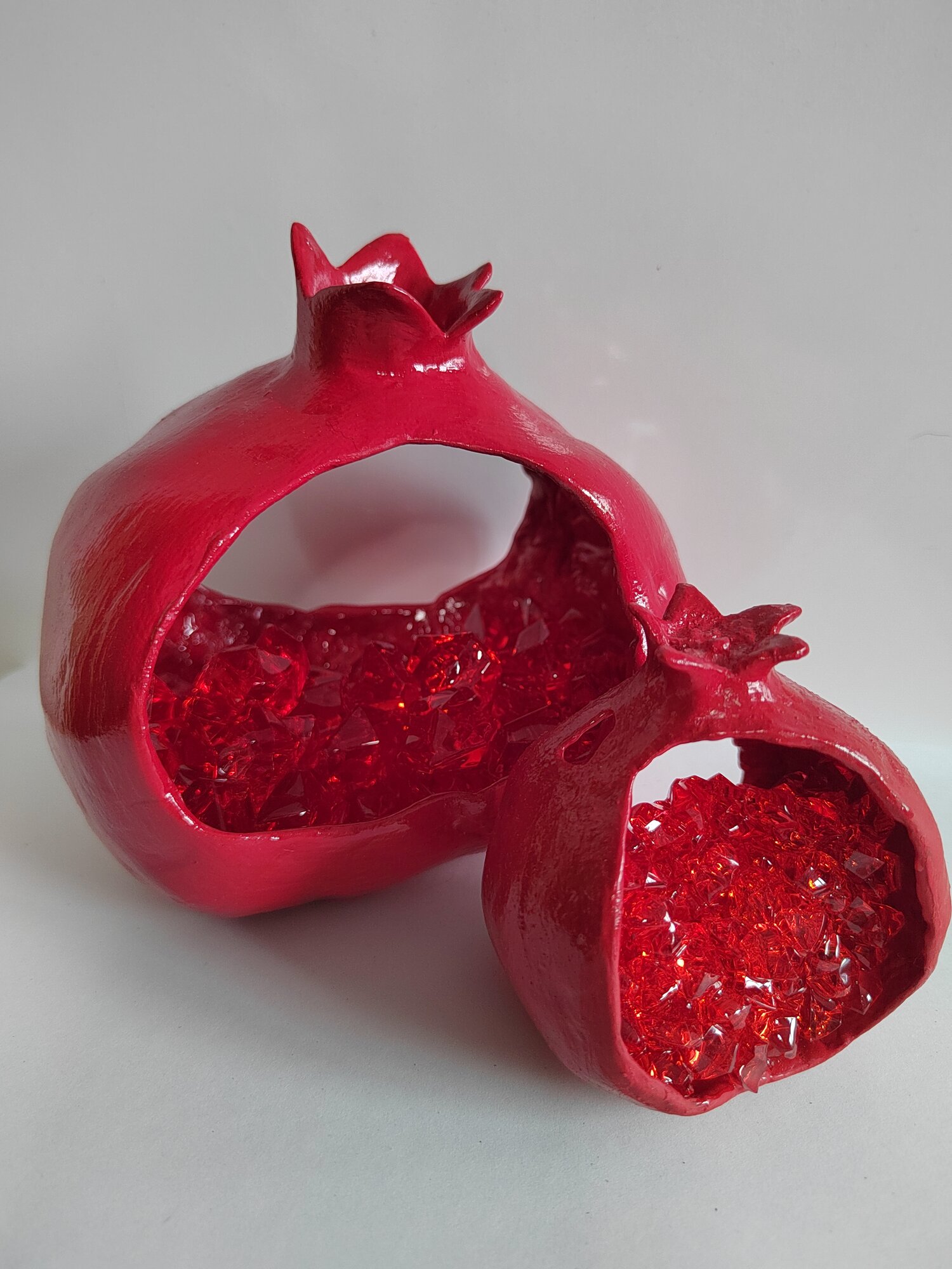 Декоративные аксессуары "Гранаты", полимерная глина, 2 шт. в наборе, красные, ручная работа