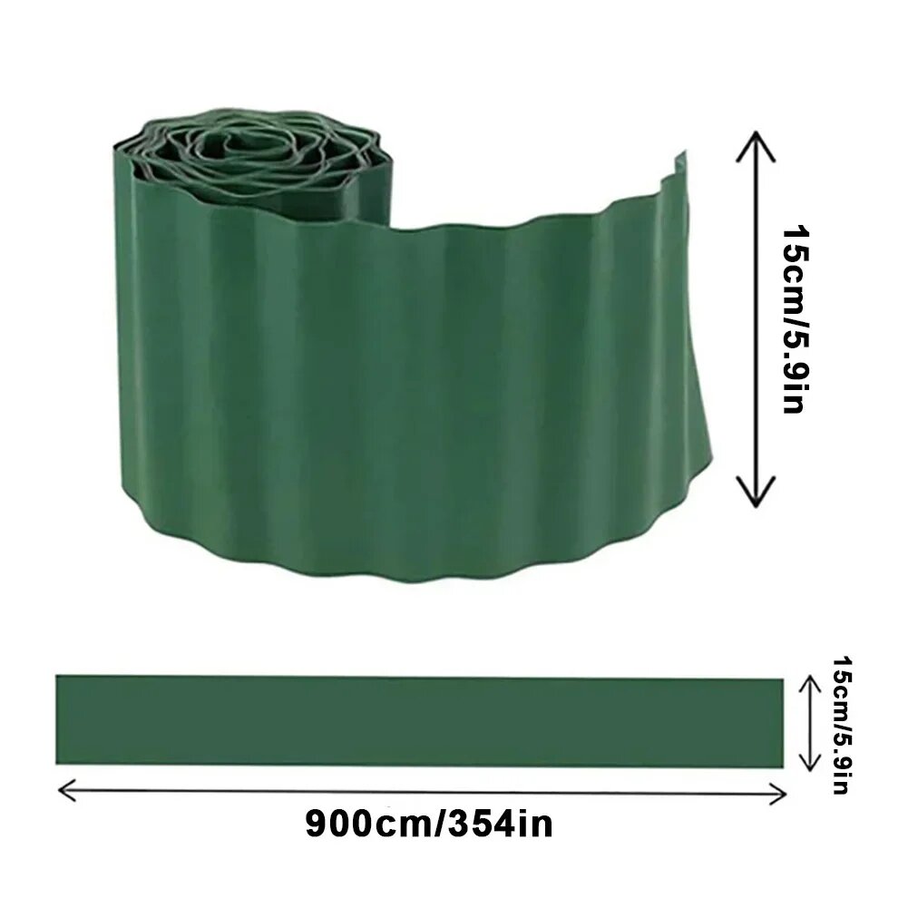 Пластиковая окантовка газона зелёная 10/15/20 см 15cmX9M