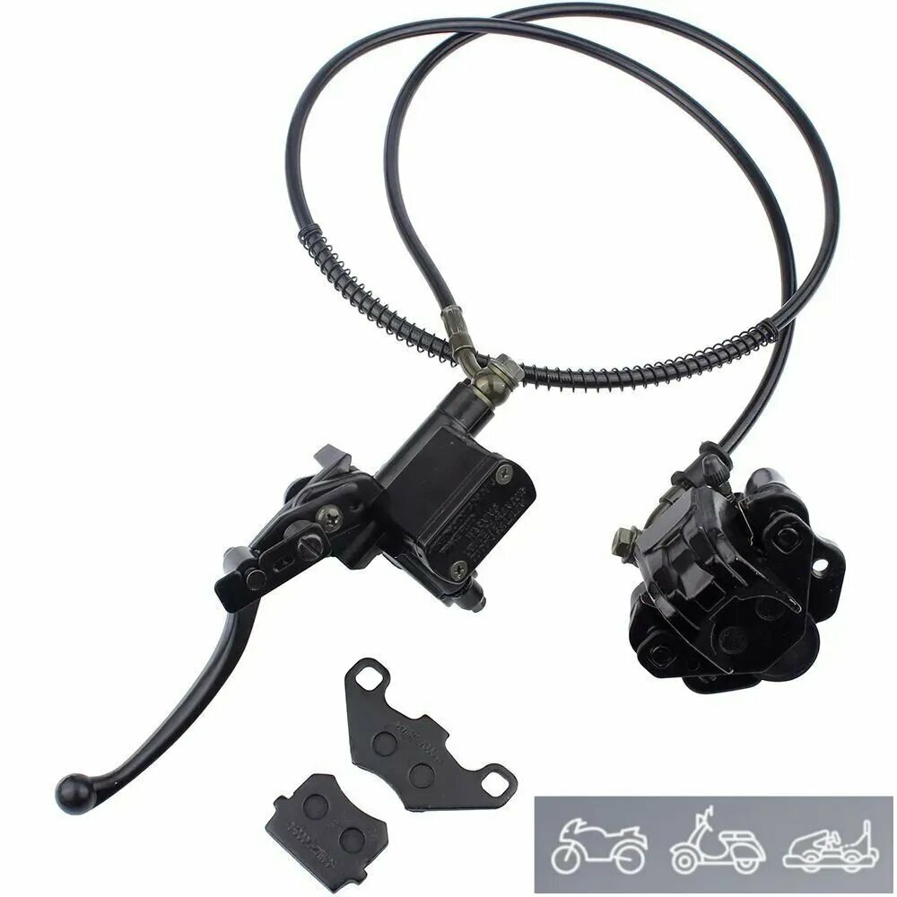 Задний ручной гидравлический дисковый тормоз главный цилиндр суппорт в сборе с новыми колодками для 50cc 70cc 90cc 110cc 125cc ATV Quad Bike