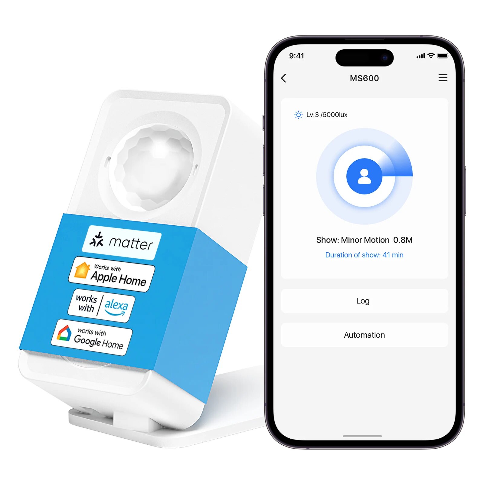 Meross Matter США/Австралия/Великобритании Wi-Fi датчик присутствия человека радар-детектор с датчиком яркости/расстояния для Smart Life