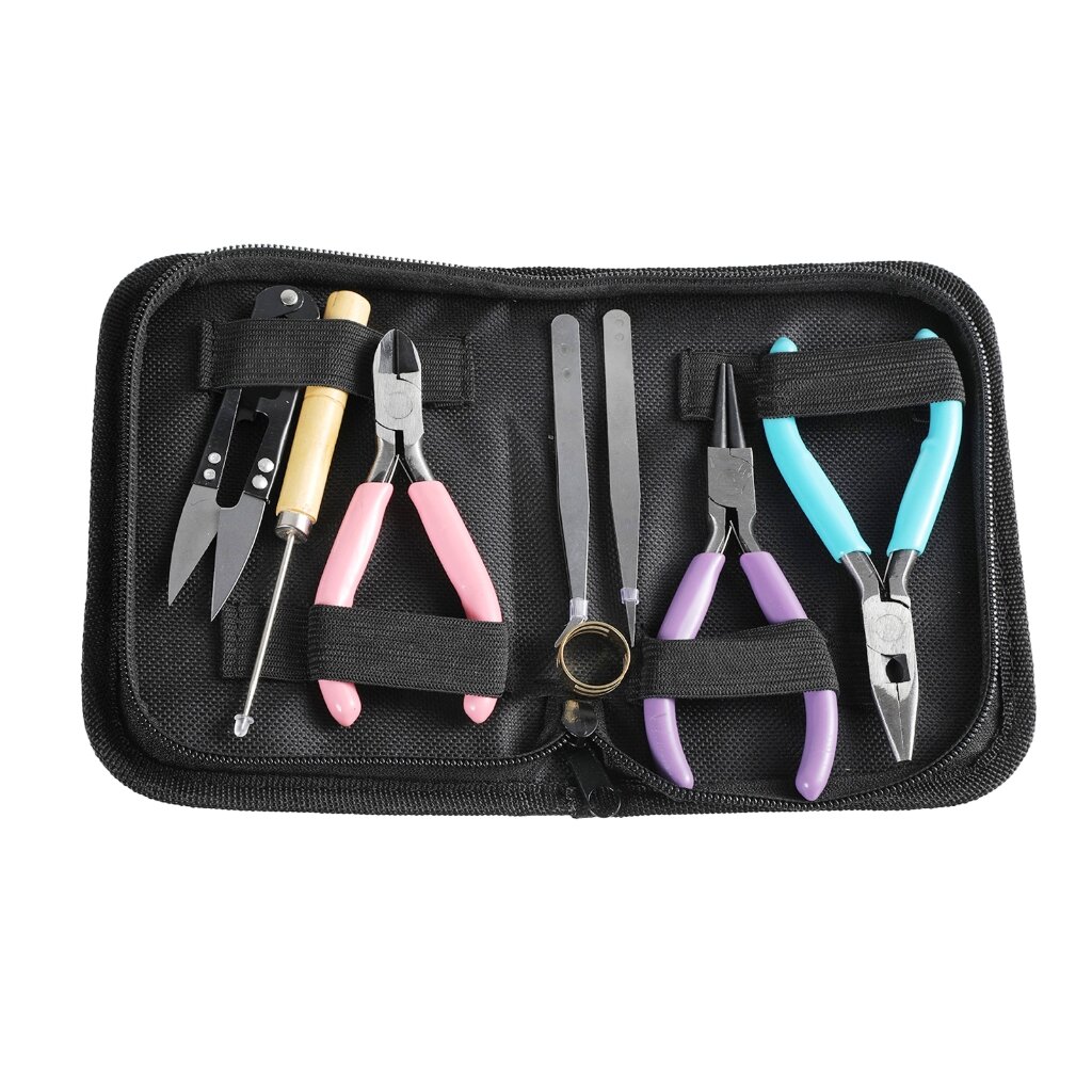 Набор из 8 ювелирных плоскогубцев с круглыми носами, цепными носами, игольчатыми носами, изогнутыми носами для изготовления ювелирных изделий, ремонта, обмотки проводов