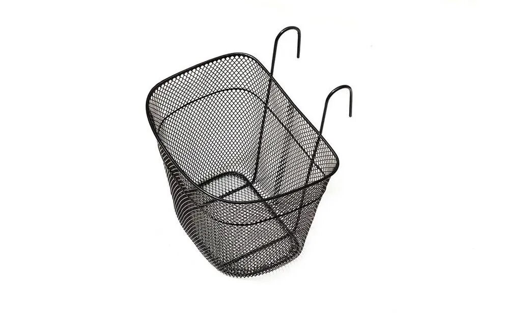 Корзина для велосипеда, передняя, быстро съемная, 270х220х210 мм, на крюках стальная, черная, 9299