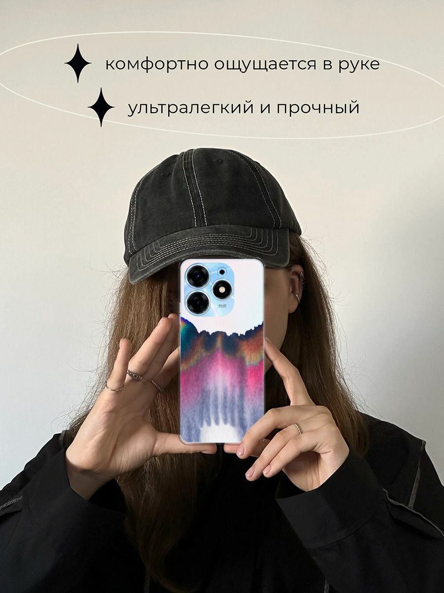 Чехол на Tecno Spark 10 Pro / Текно Спарк 10 Про с принтом Акварельная абстракция, прозрачный — фото 1