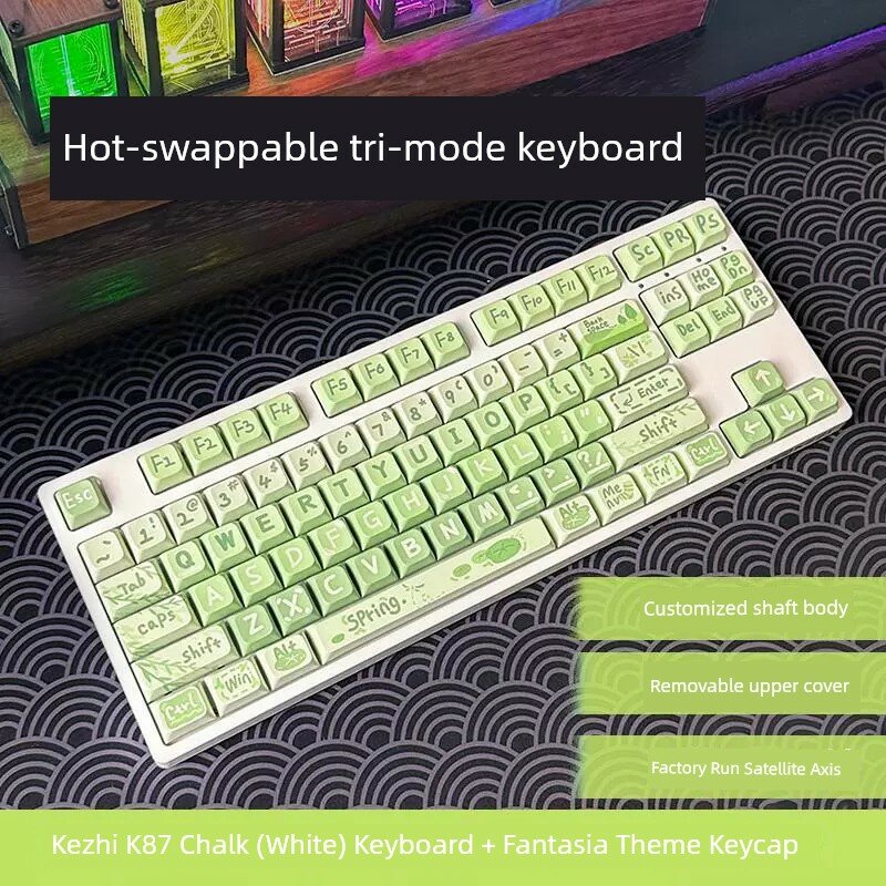 Механическая клавиатура KZZI K87, беспроводная, 2.4G, Bluetooth, проводная, три режима подключения, с переключателями