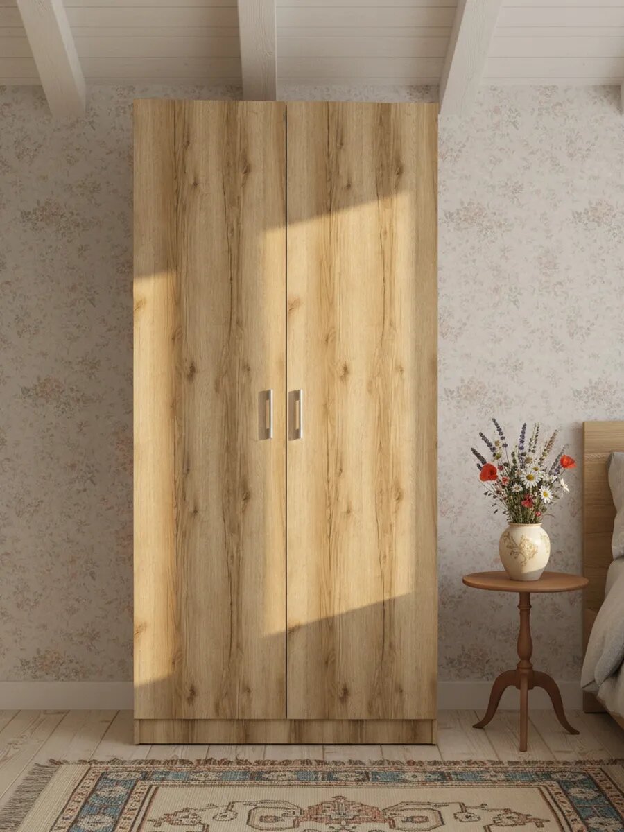 Распашной шкаф FRESTER с полками деревянный для одежды в спальню, от производителя