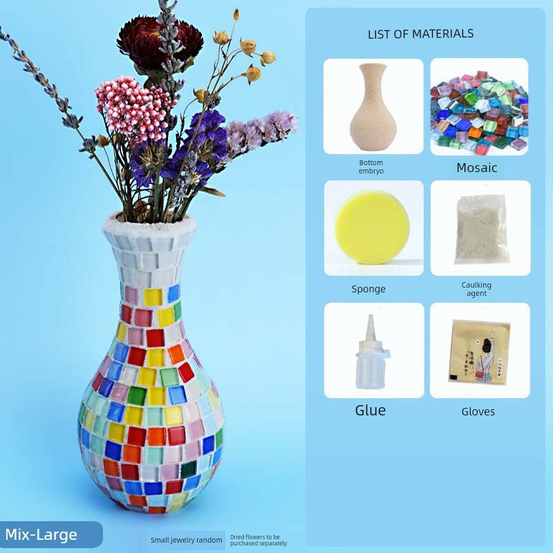 Мозаичные вазы, украшения, сделай сам, материал ручной работы, посылка, сборное здание, девушка, креативное украшение
