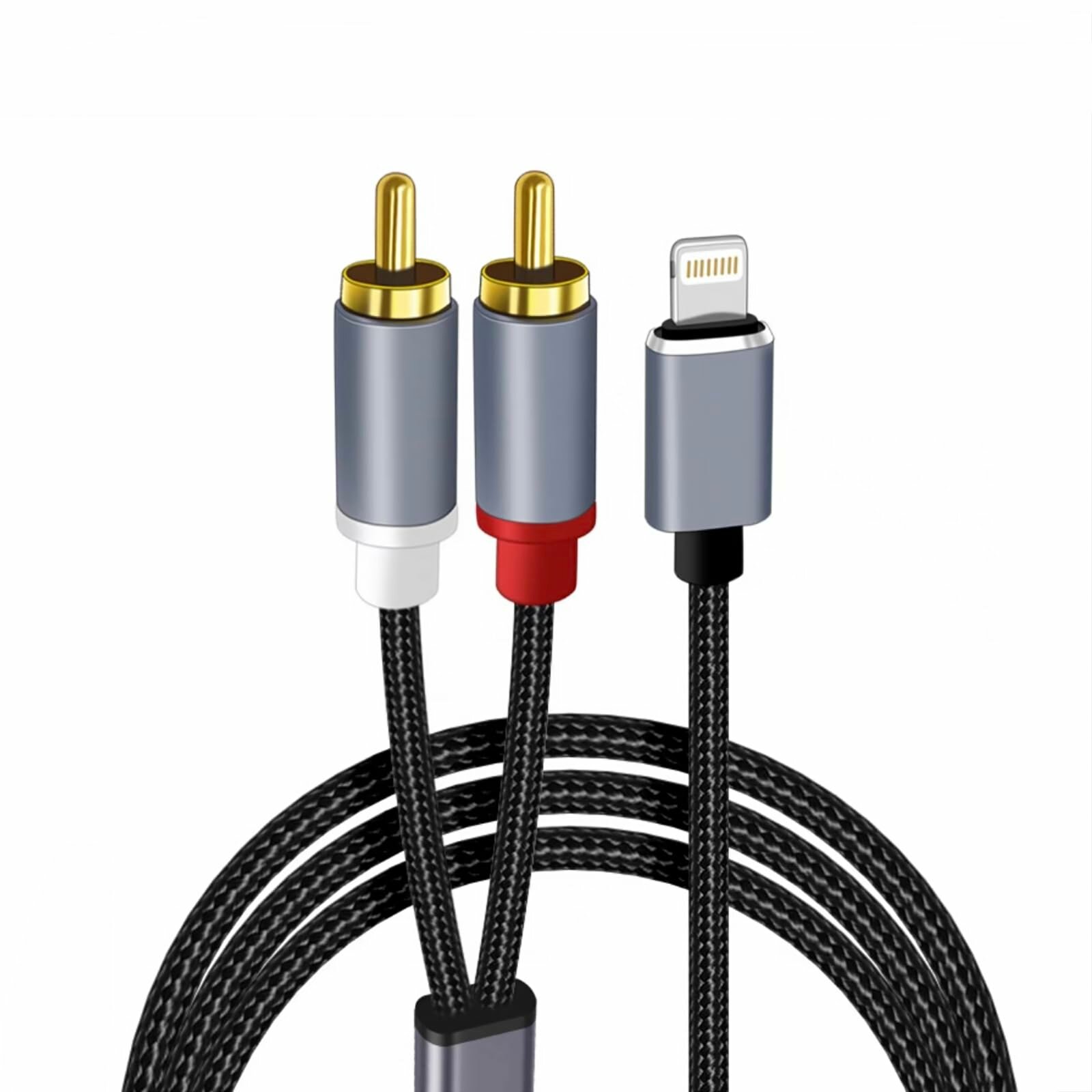 Adaptador audio Lightning к RCA, кабель аудио разветвитель Y 2 шт. мужской, совместимый с iPhone, планшетом, домашним кинотеатром, DVD, усилителем, колонкой, автомобильным стереосистемой