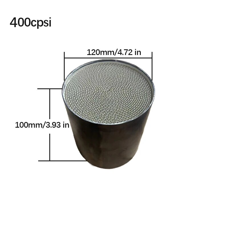 EURO 3 400 cpsi автомобильный катализатор с высоким расходом, металлический круглый каталитический нейтрализатор для выхлопных систем газовых двигателей 120-100mm 400cpsi