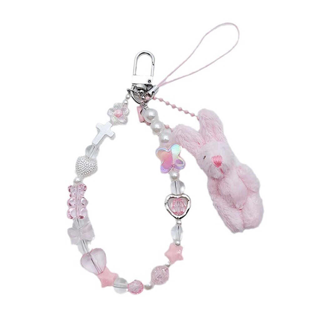 Милый брелок для телефона из бусин, симпатичное украшение для телефона в виде кролика, стильный аксессуар, подвеска для телефона, идеальный подарок для женщин и девушек.