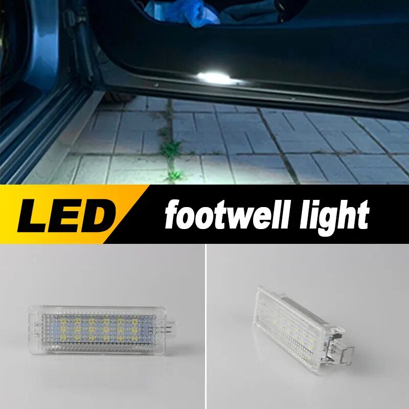 2 шт. светодиодные лампы для ног под дверью, лампы для багажника багажника 63316972605 1pc led light