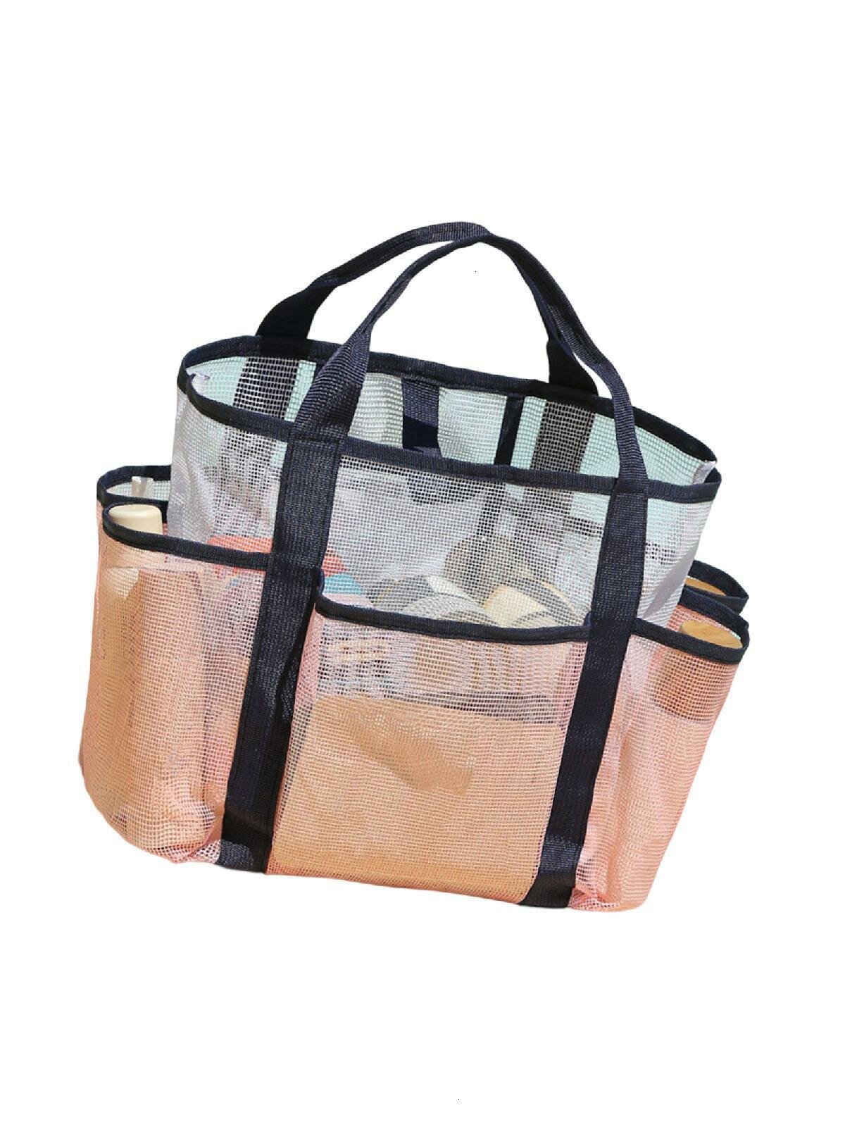 Двухслойная пляжная сумка для душа, переносная сумка для душа, дорожная сумка для туалетных принадлежностей, сумка для хранения плавания для ванной комнаты в общежитии