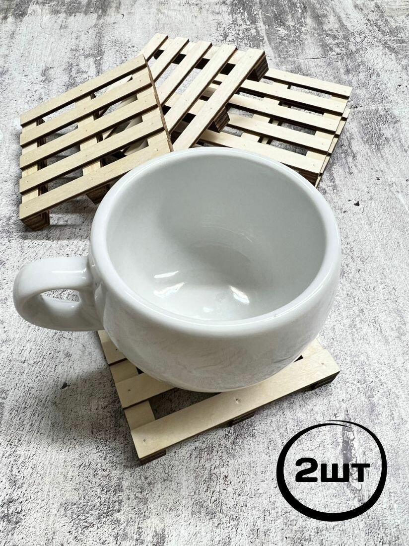 Подставка под кружку "Паллет" поддон (комплект 2шт), из дерева MOONWOOD