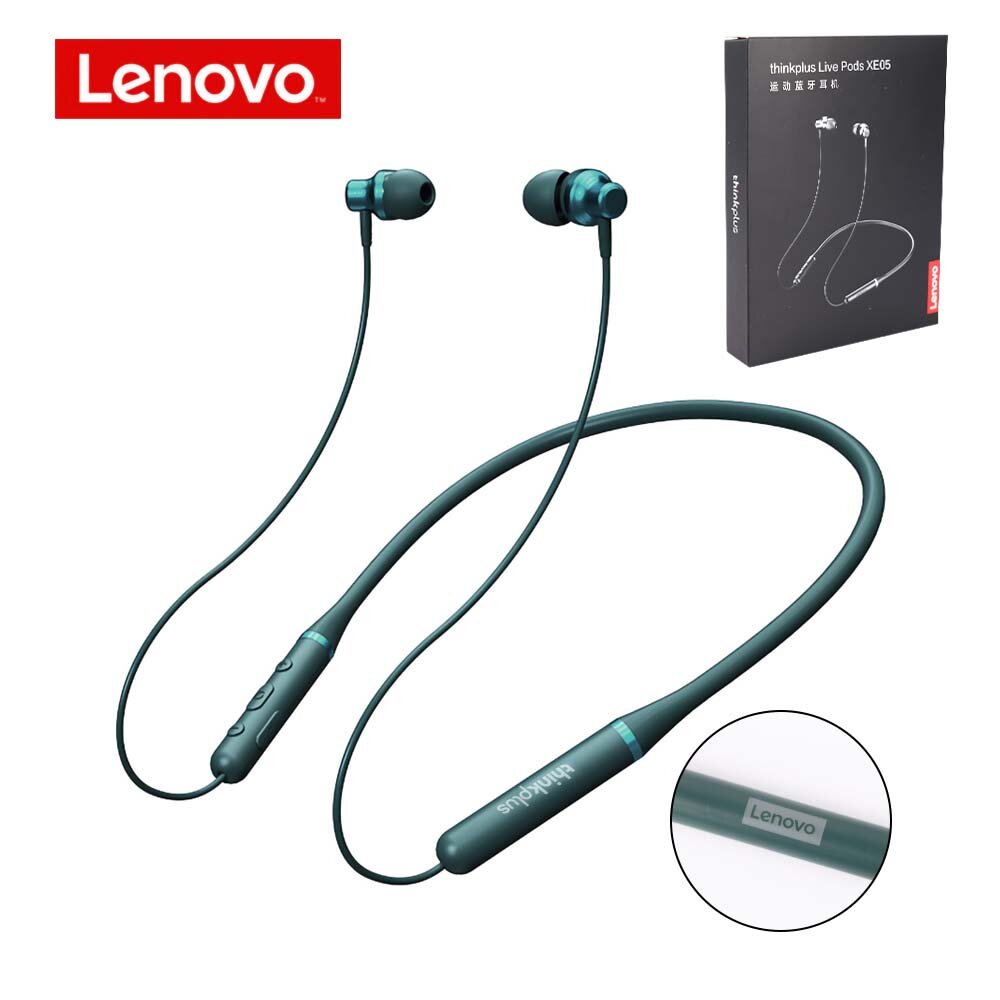 Lenovo XE05 Наушники беспроводные BT Внутриканальные Водонепроницаемые Спортивные С шумоподавлением Ergonomic Design Длинное время работы Зеленый BT версия V5.0 Дистанция передачи 10м Диаметр звуковой катушки 10мм Диапазон частот 20-20КГц Ёмкость батареи