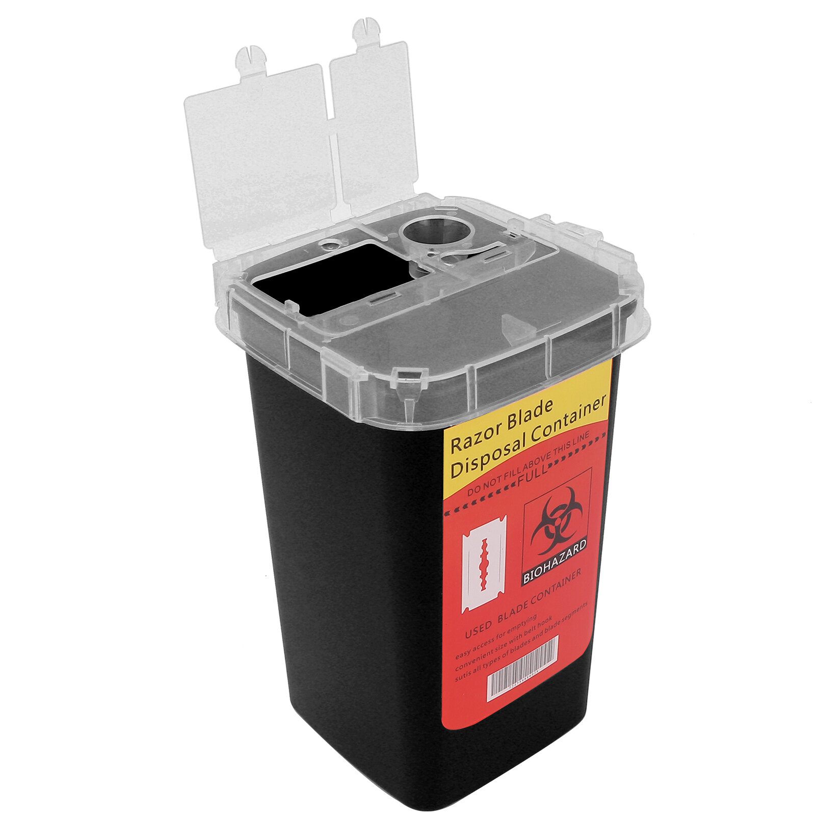 Пластиковый контейнер для утилизации бритвенных лезвий, игл для шприцов, контейнер для хранения мусора, черный