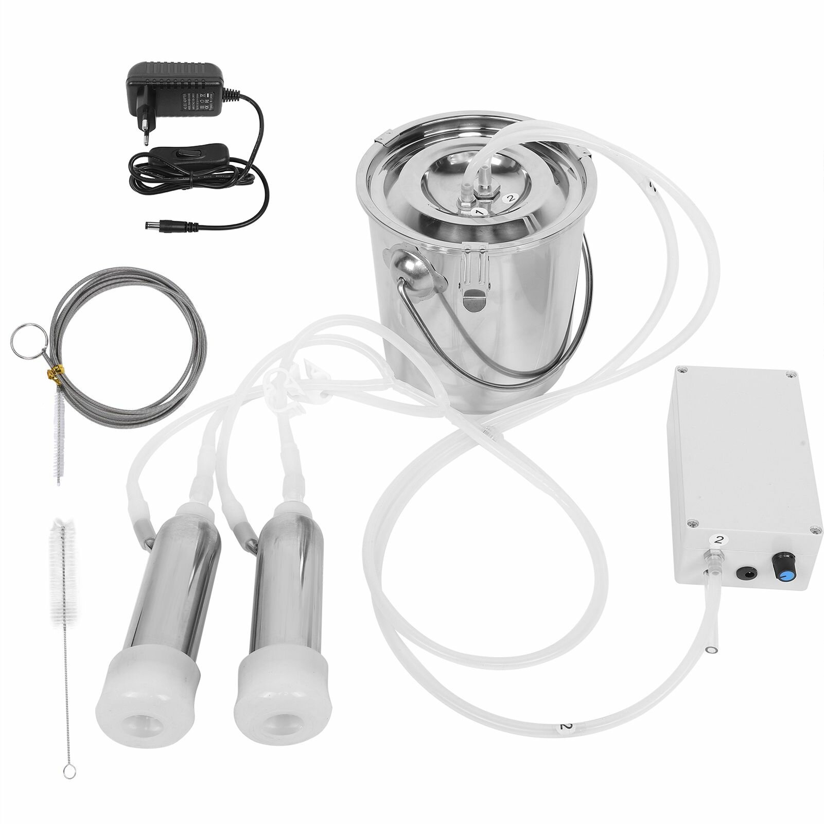 Электрический доильный аппарат 3 л для крупного рогатого скота, портативный фермерский доильный аппарат, инструменты для доения на ферме, вилка 100 240VEU