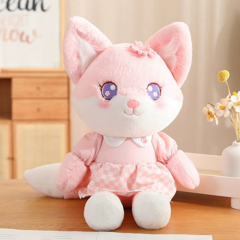 Милая кукла-лиса, плюшевая игрушка для девочек, чтобы она могла быть рядом с ними во время сна, подушка, детская кукла,