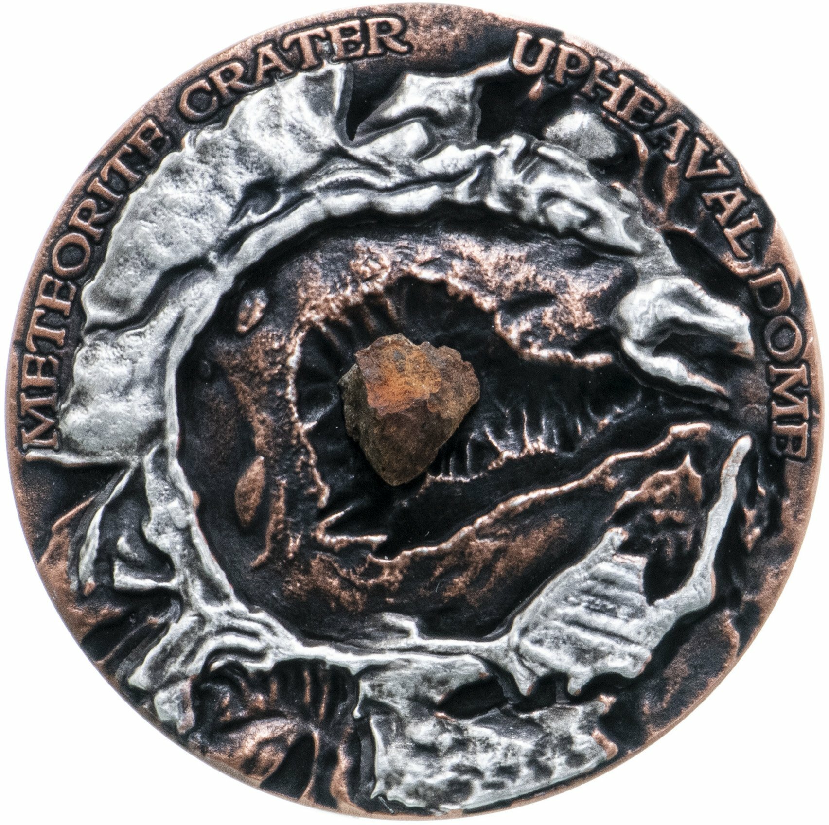 Остров Ниуэ 1 доллар 2018 "Метеоритный кратер - кратер Апхивал Метеорит", в футляре с сертификатом, Серебро 999, в сохранности UNC