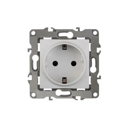 Розетка 1-м СП 12 12-2001-01 16А IP20 16AX 250В 2P+E Schuko без монтаж. лапок механизм бел, ЭРА Б0014681 (1 шт.)