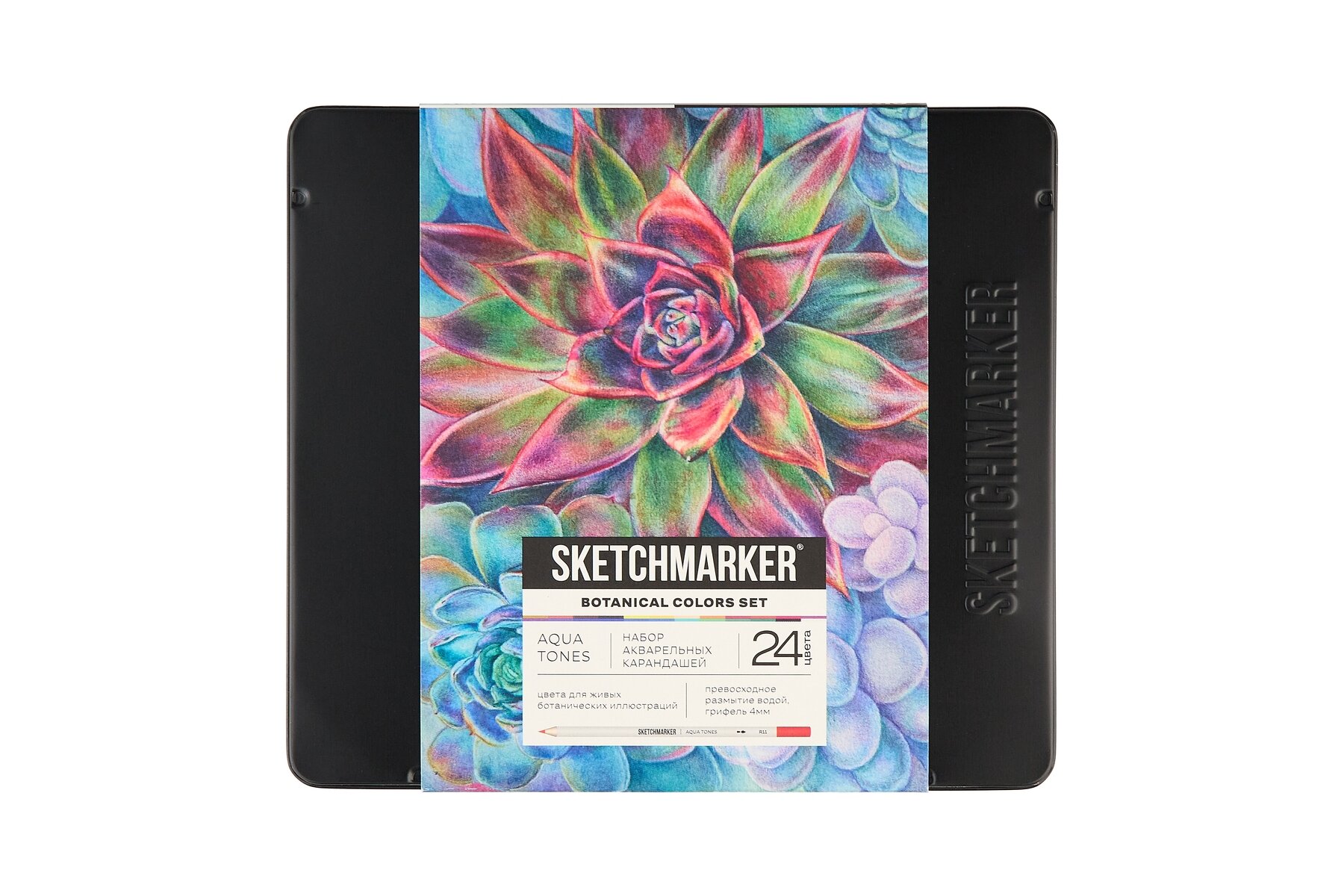 Набор карандашей акварельных SKETCHMARKER ботаника 24цв. металлическая уп-ка