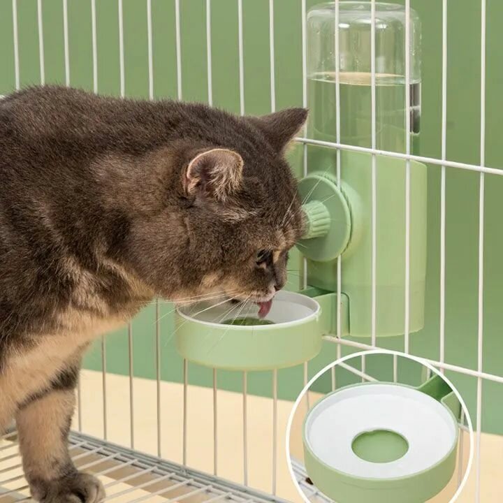 Автоматическая поилка для животных/Автопоилка для кошек, собак и грызунов/Подвесная миска дозатор воды 18х8,6х20 см. 500 мл, цвет зеленый