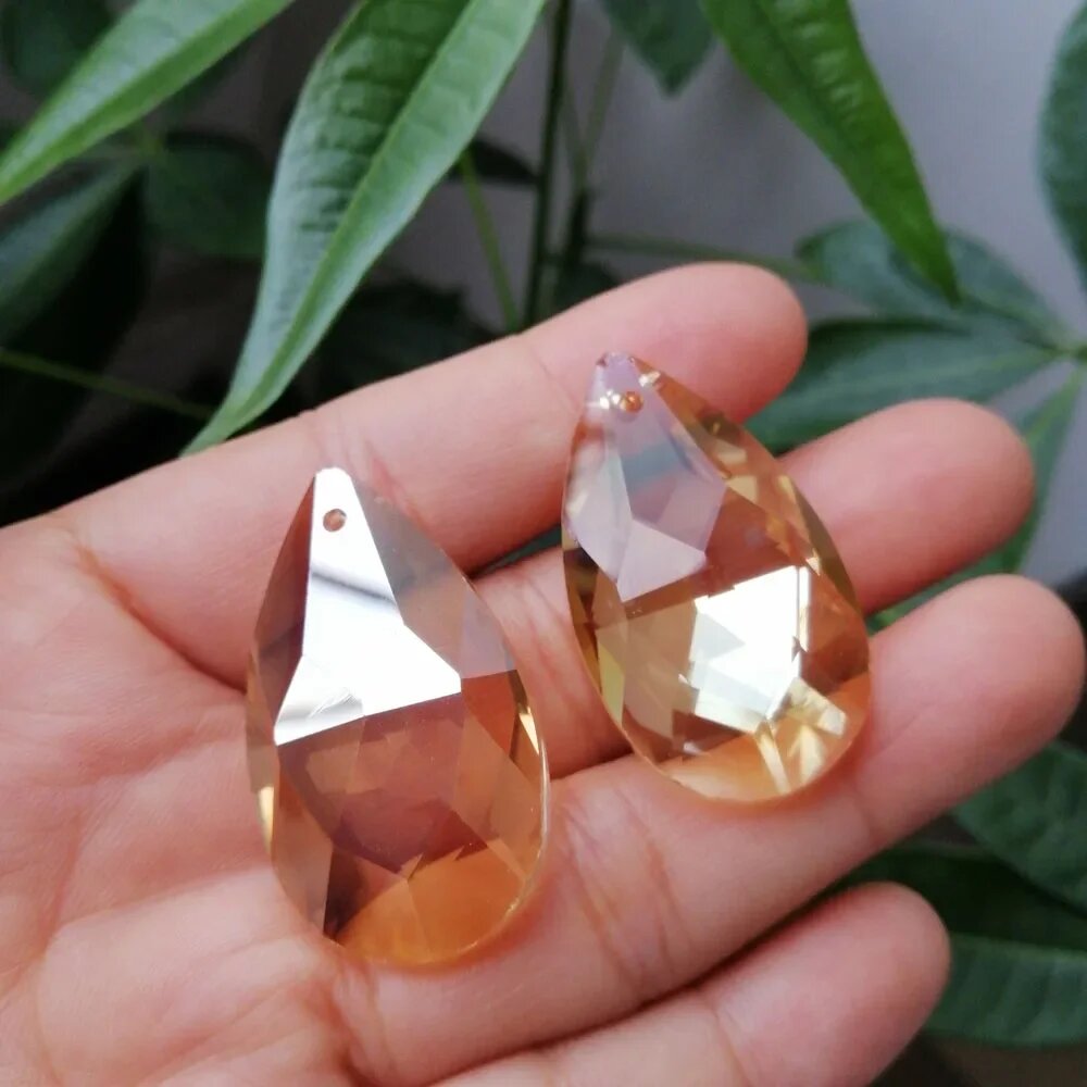 Camal 5 шт. 38 мм сетка цвета шампанского в форме капли хрустальные подвески призмы бусины подвесные для люстры освещение лампы часть свадьбы