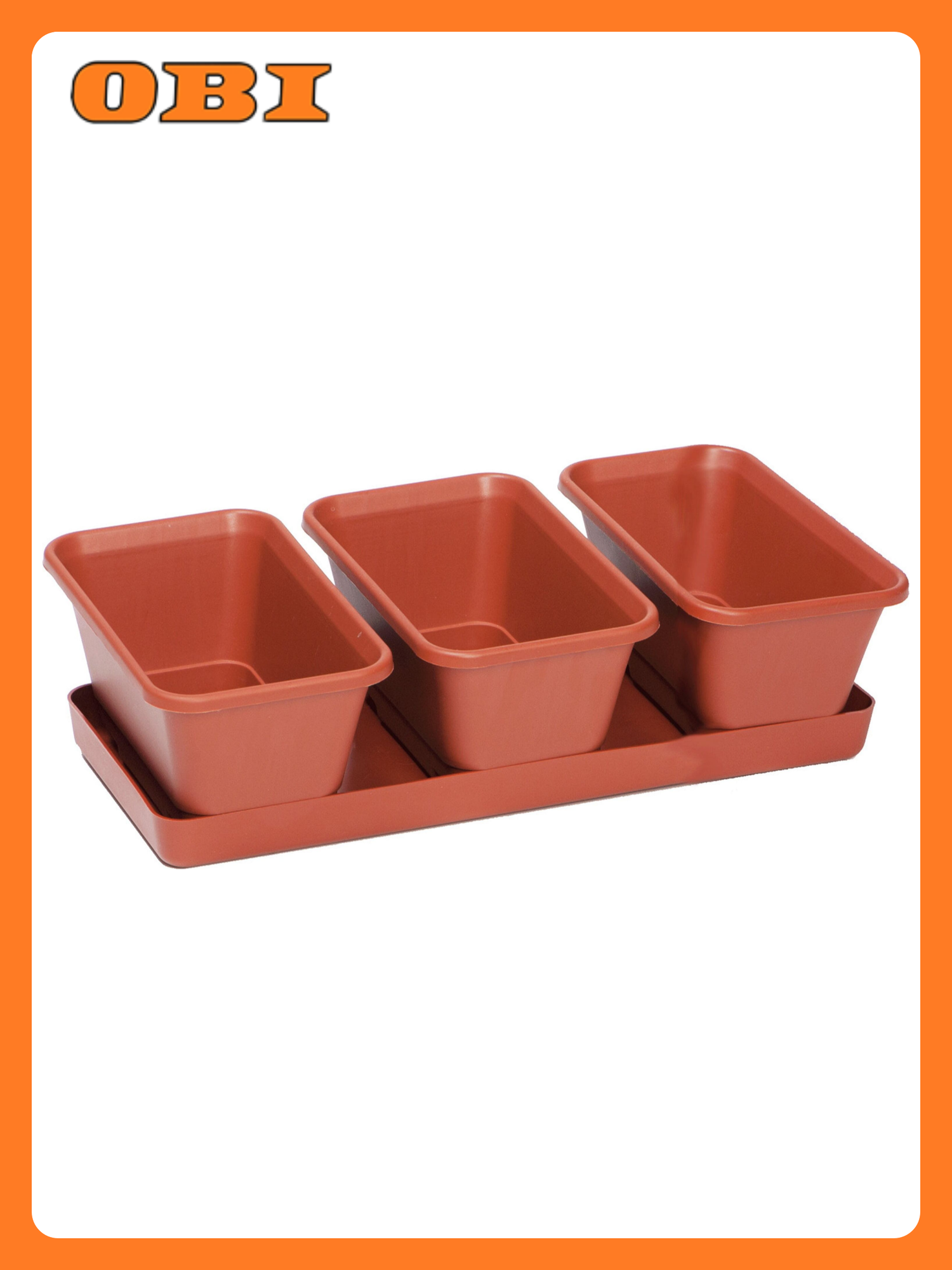 Набор кашпо Darel Plastic JARDINI 33x16,5x8,5 см полипропиленовое терракот