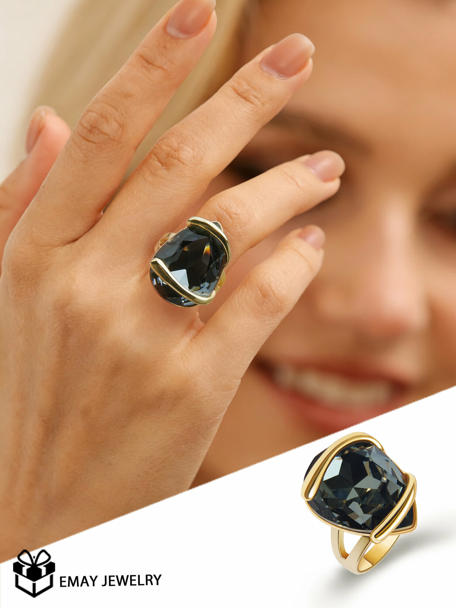 Кольцо, шпинель синтетическая, искусственный камень