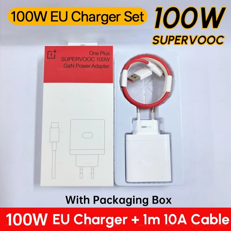 Оригинальное зарядное устройство Oneplus 13 13R 100 Вт 80 Вт SuperVOOC EU, 100W EU Charger Set