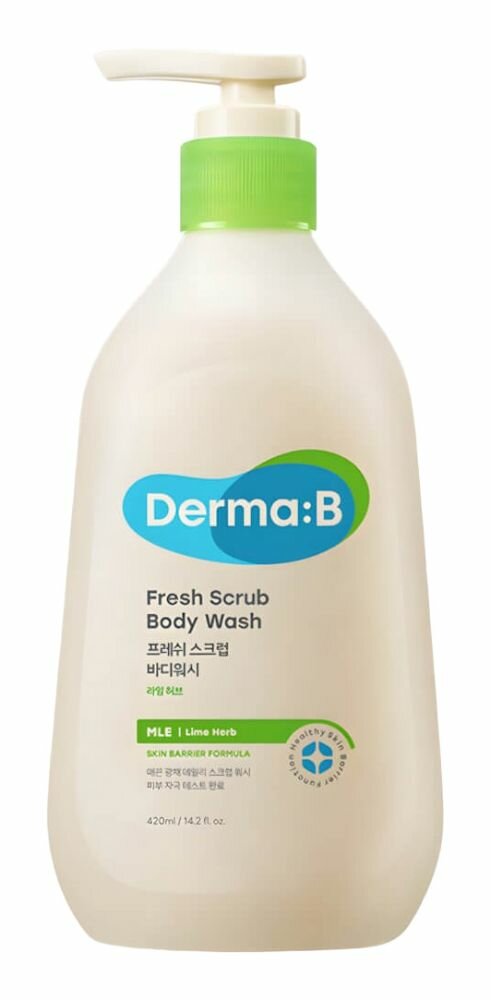 Ламеллярный освежающий гель-скраб для душа Derma: B Fresh Scrub Body Wash, 420 мл