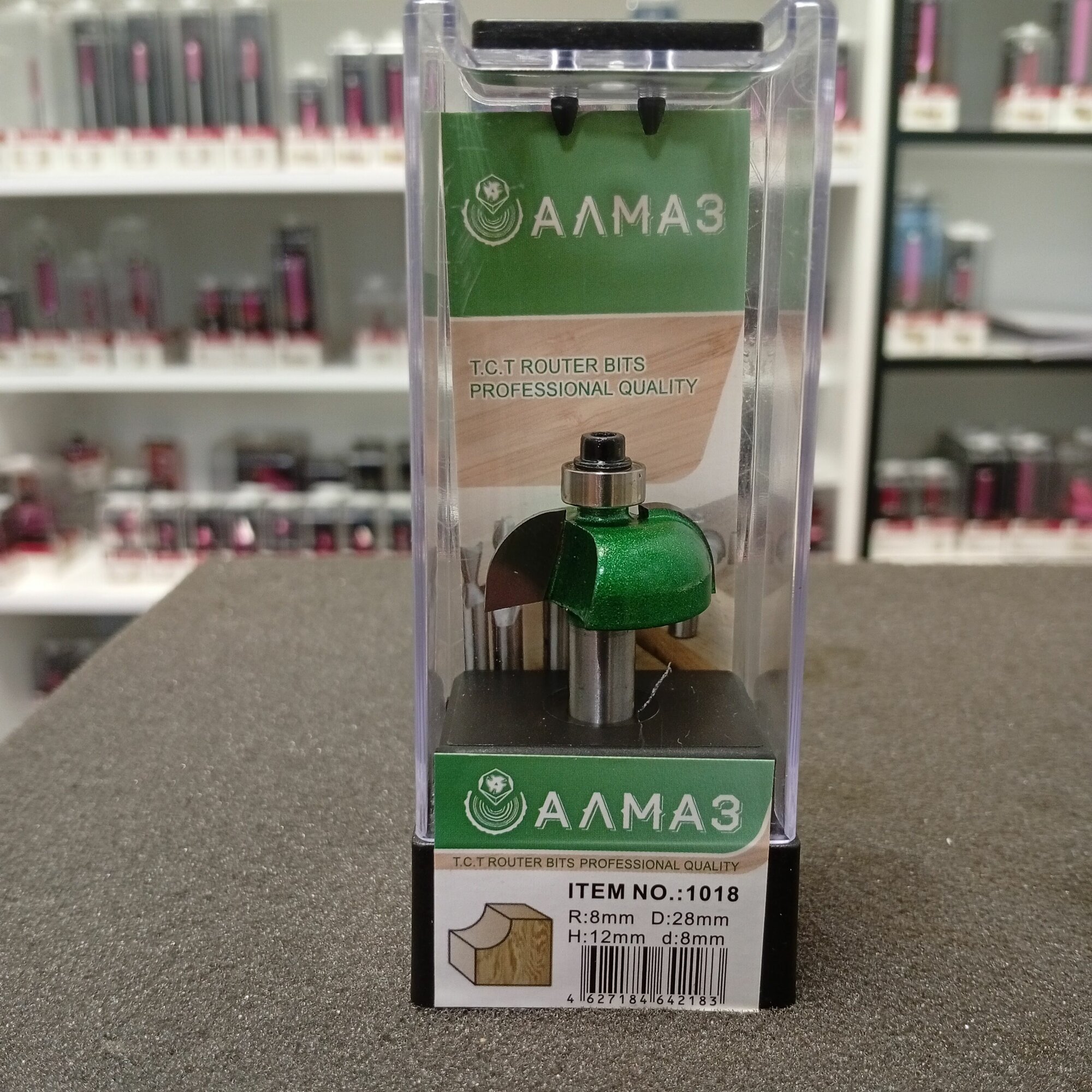 Фреза кромочная галтельная R:8mm алмаз 1018 D:29mm I:12 mm d:8mm