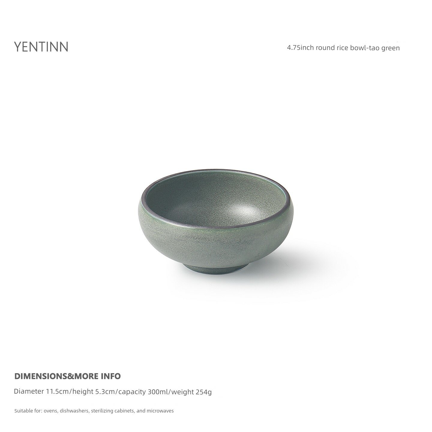 Керамическая миска для риса YENTINN в китайском стиле, приготовленная в печи, миска для риса на пару, миска для