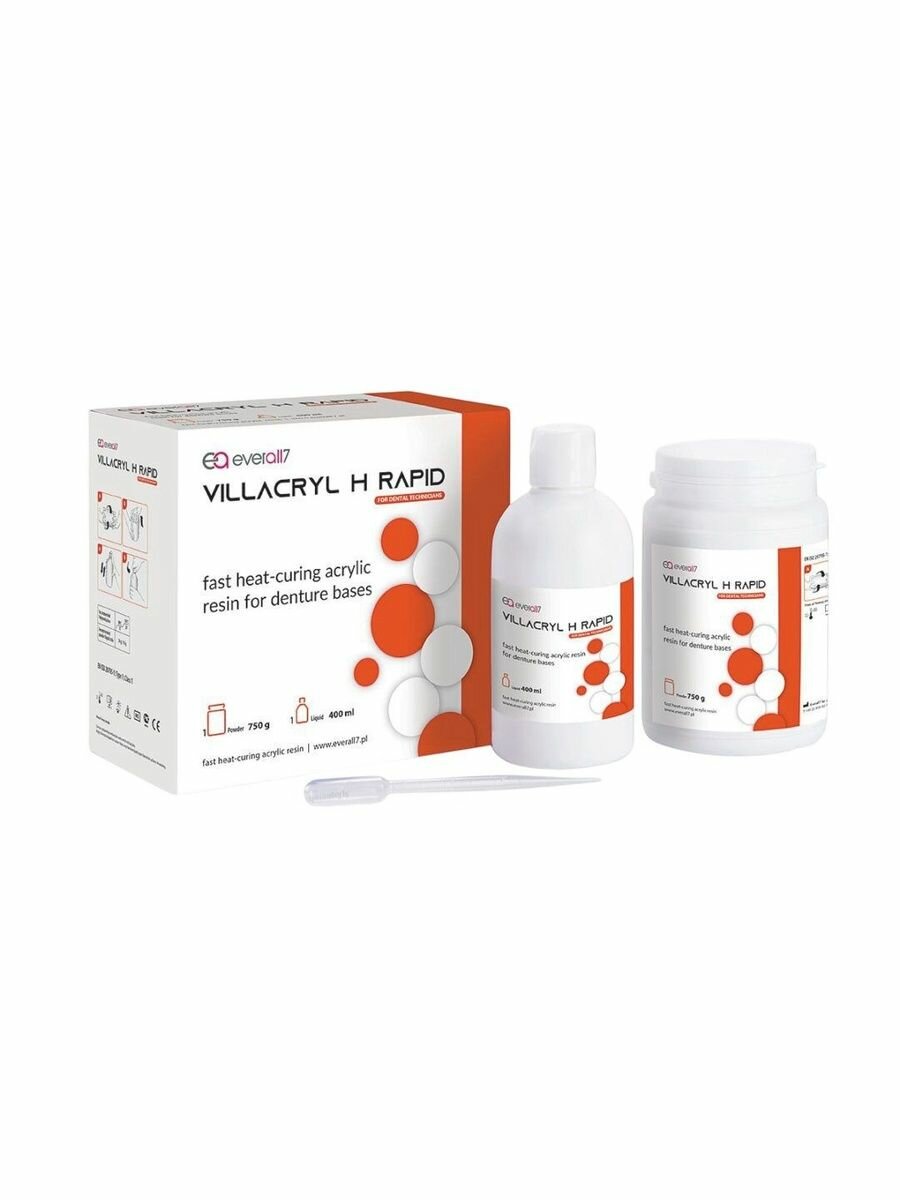 Виллакрил SP (Villacryl SP), цвет V2, для бюгельных протезов, (500 г+300 мл), Everall7