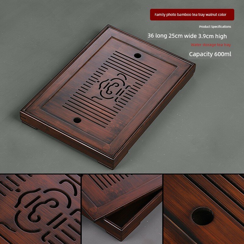 Тип хранения воды, небольшой поднос для чая, твердый деревянный бамбуковый маленький чайный столик, сливной чайный