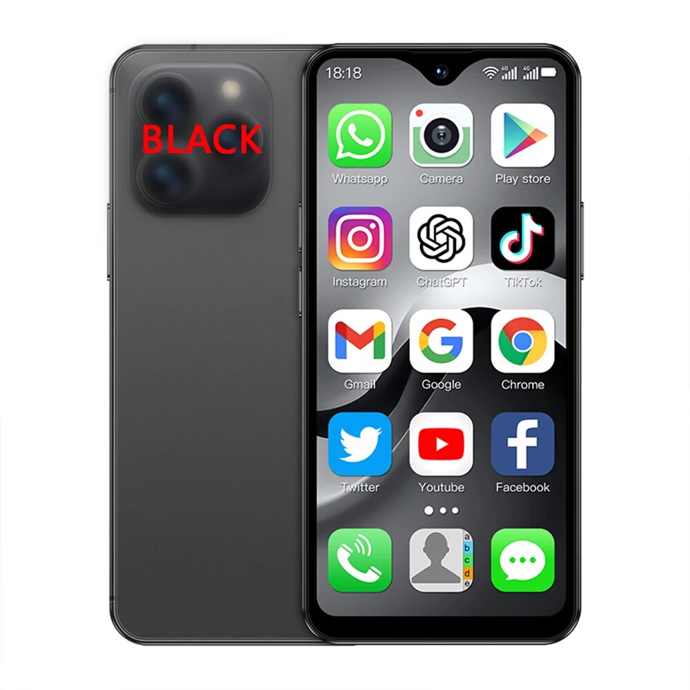 Мини-смартфон SOYES F9 Max 4G LTE, Android 12, Черный, 4GB 64GB, Черный, 4ГБ, 64ГБ, черный