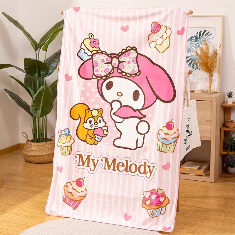 Плед из мультяшного кораллового флиса, утепленный плед, плед для офисного сна, плед для одного человека, защищающий кондиционер, небольшой фланелевый плед, стеганое одеяло.