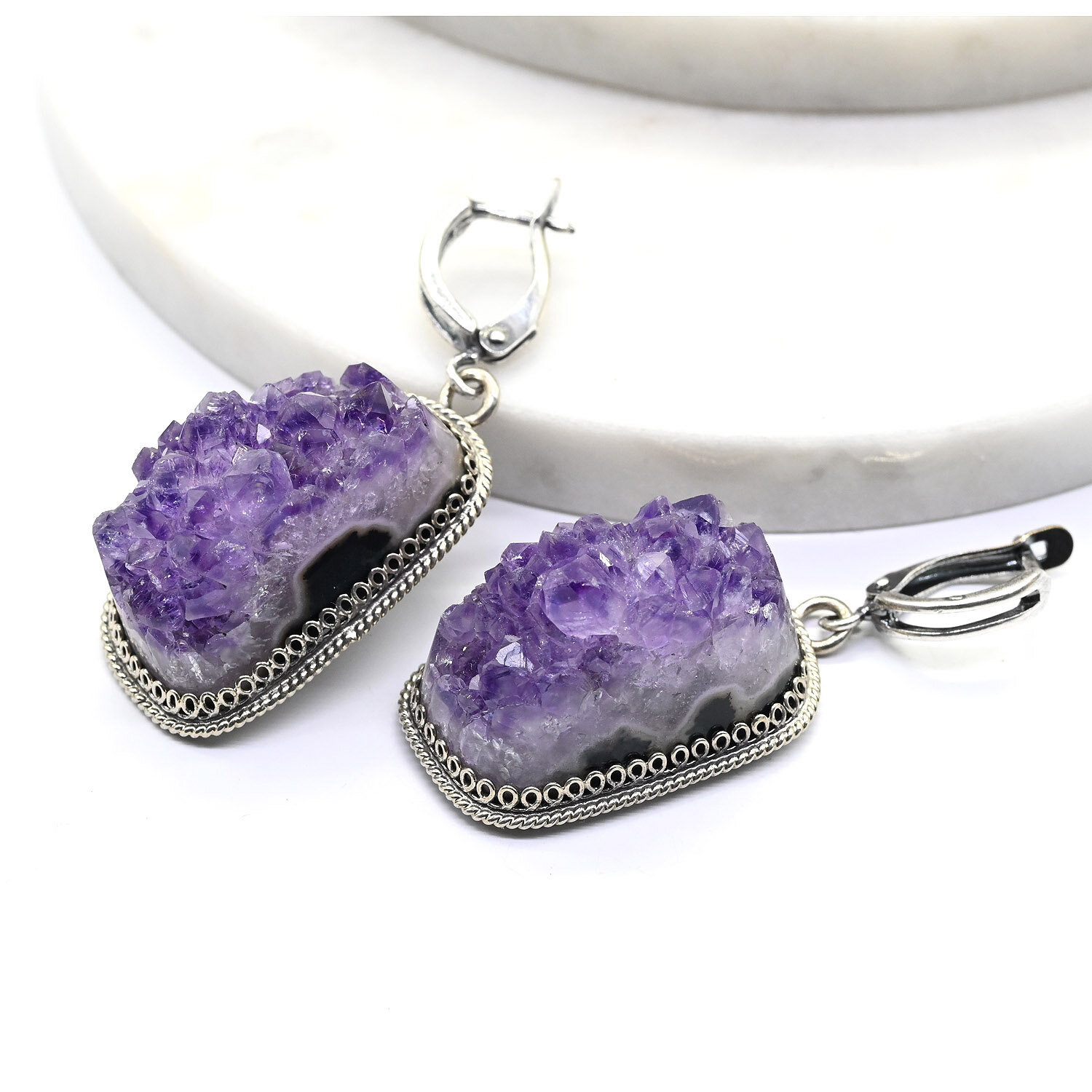 Серьги, аметист