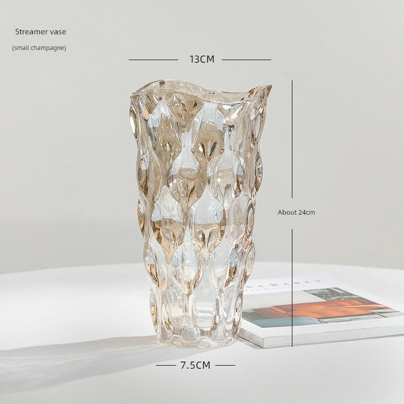 Украшение вазы для гостиной, цветочная композиция, хрустальное стекло, стиль, скандинавская роза, искусственный цветок,