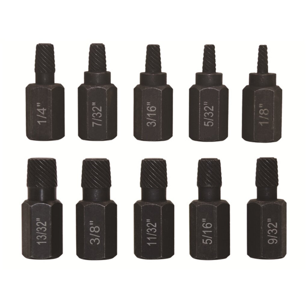 Набор из 10 сверхмощных экстракторов для винтов и болтов удаления сломанных винтов, болтов, шпилек, фитингов,