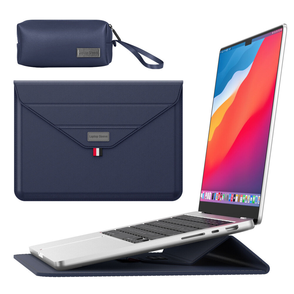 Темно-синий чехол для ноутбука с аксессуарами для 15-16 дюймов, MacBook, ПК и ноутбуков