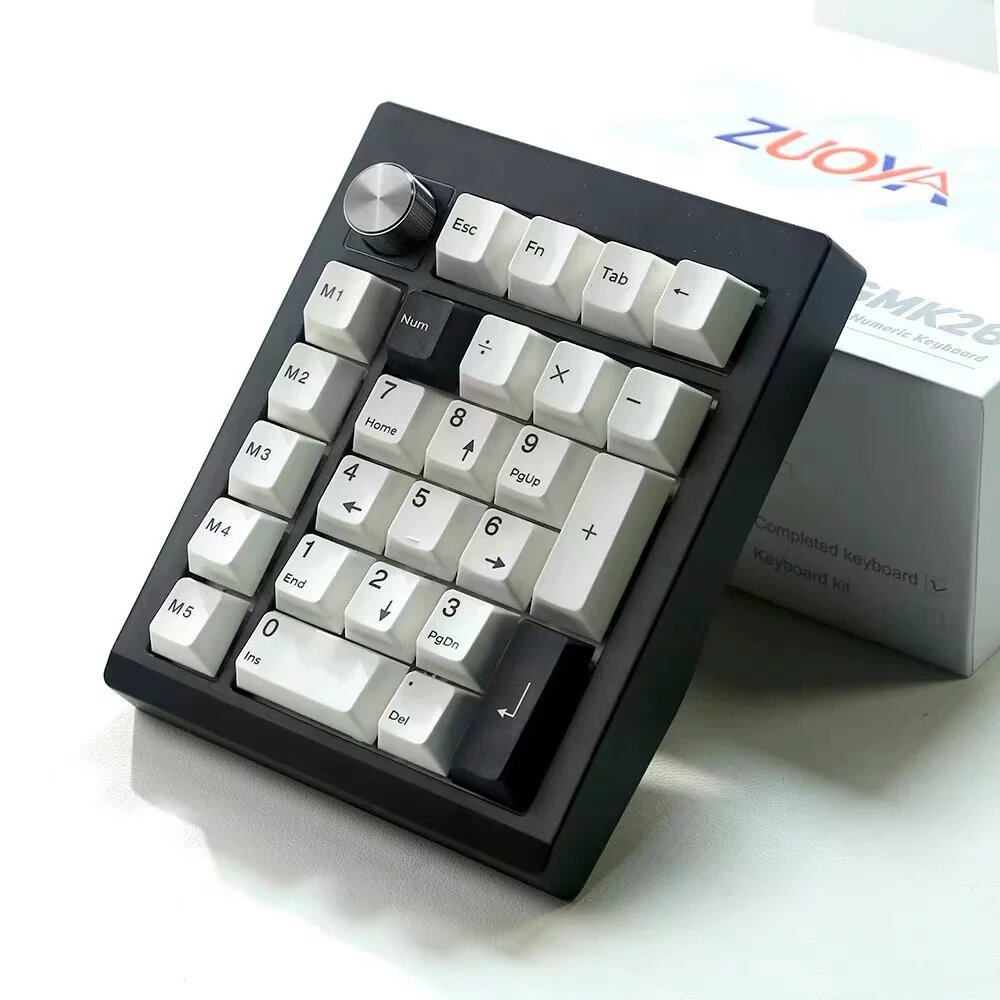 Механическая цифровая клавиатура ZUOYA GMK26 с тремя режимами подключения (Bluetooth, 2.4G, поворотный регулятор),