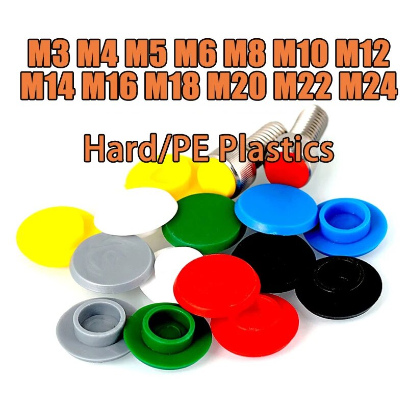 Защитные колпачки для винтов M3-M24 черный/белый/серый/красный/желтый/синий/зеленый M6-50pcs, Black