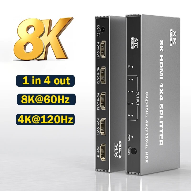 Konsenda HDMI разветвитель 8K 1x4 with EU Plug