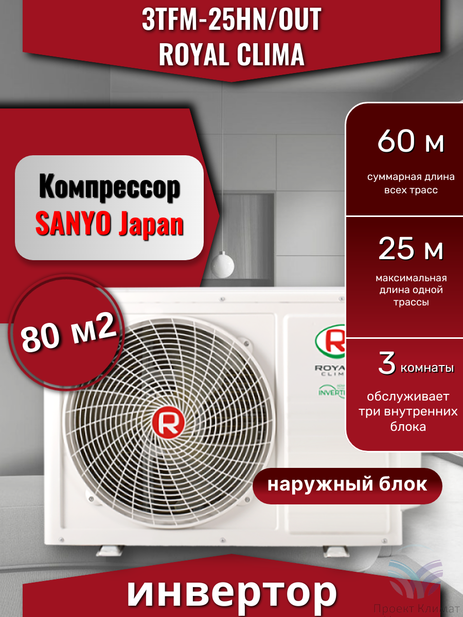 Мульти-сплит система Royal Clima 3TFM-25HN/OUT Наружный блок