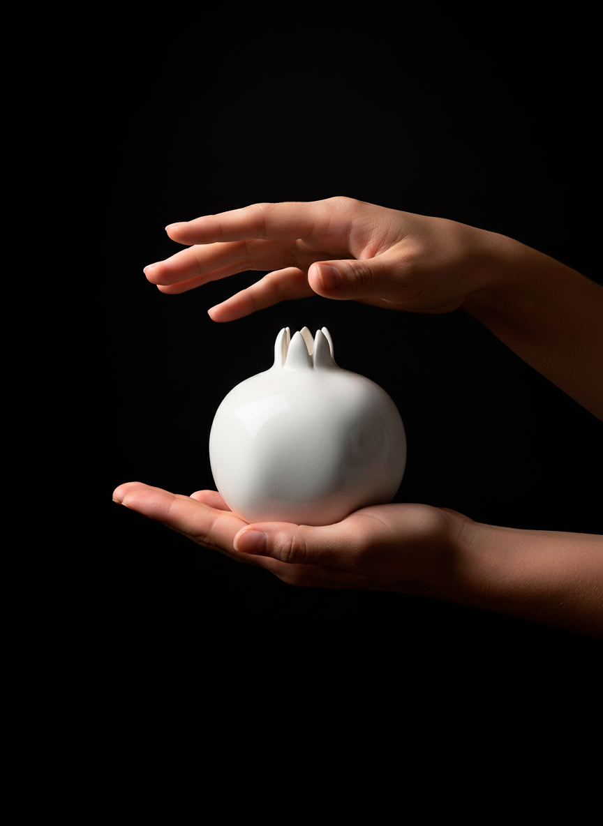 Статуэтка гранат белый малый