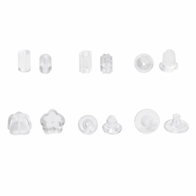 Заглушки для сережек силиконовые Daisy 5x5 мм (200 шт) застежки для сережек гвоздиков, фиксаторы для пусет