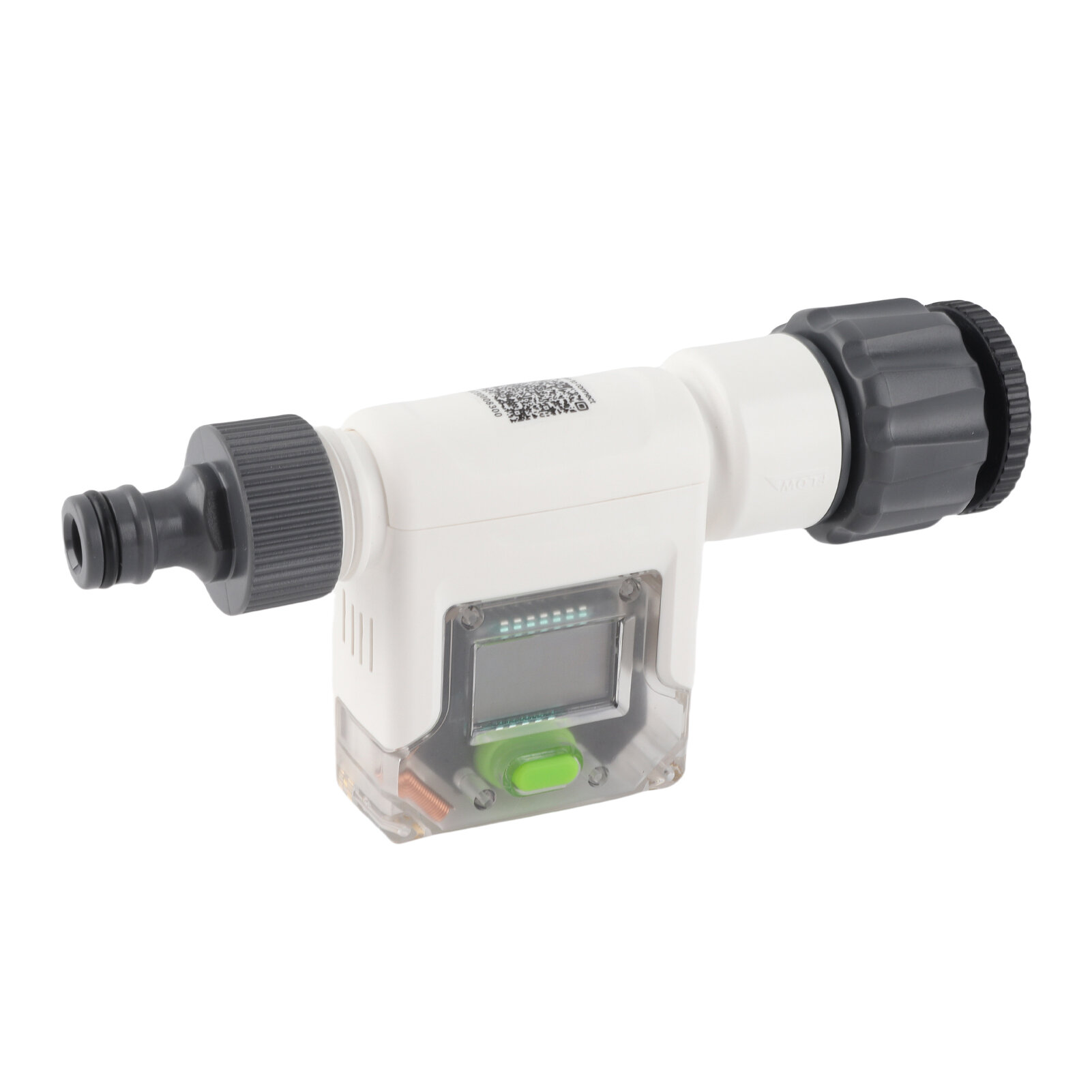 Wi-Fi расходомер воды для садового шланга. Умный счетчик воды с 4 режимами расхода. Отслеживание расхода в реальном времени. Удобный дисплей. Уведомления об использовании.