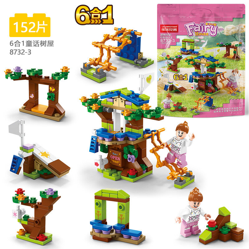 Игровой конструктор «Сказочный домик на дереве 6 в 1» для девочек 5-8 лет.