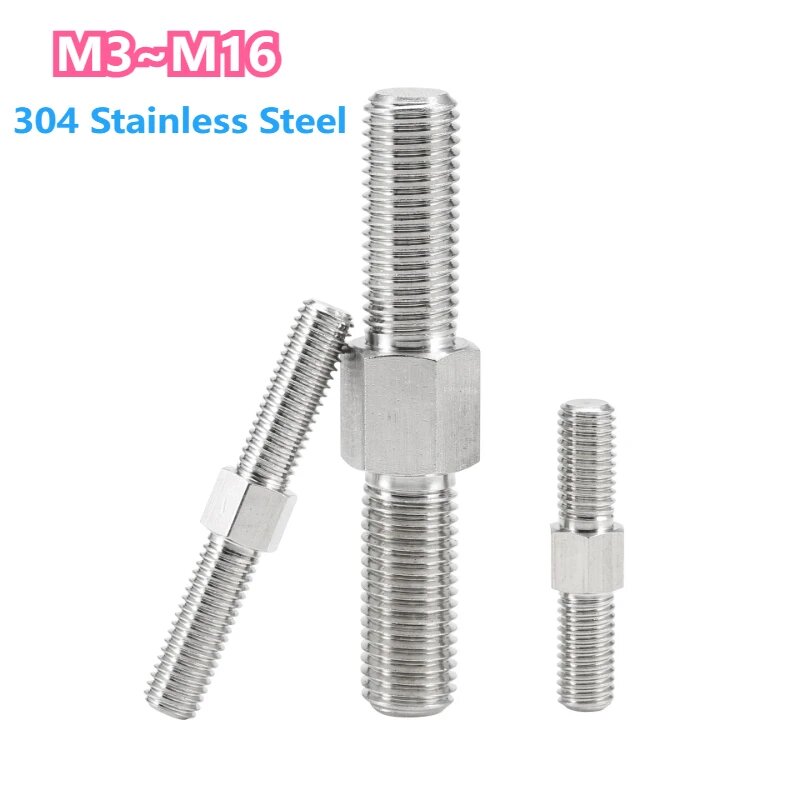 Болты из нержавеющей стали 304 с двойной резьбой M3-M16 M8(2pcs), 100mm